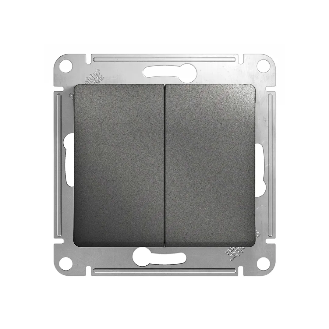 Переключатель двойной проходной Glossa 10 A 250 В Антрацит Schneider ...