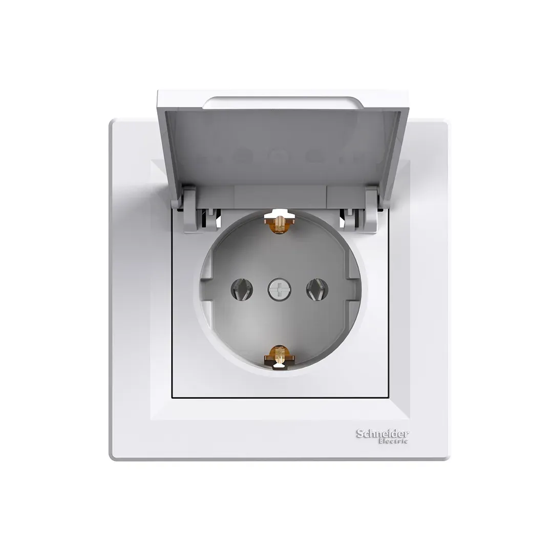 Priză cu capac Schneider-Electric Asfora 16 A 250 V Alb - VOLTA.MD