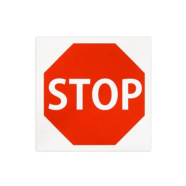Autocolant STOP 20 x 20 cm Roșu - VOLTA.MD