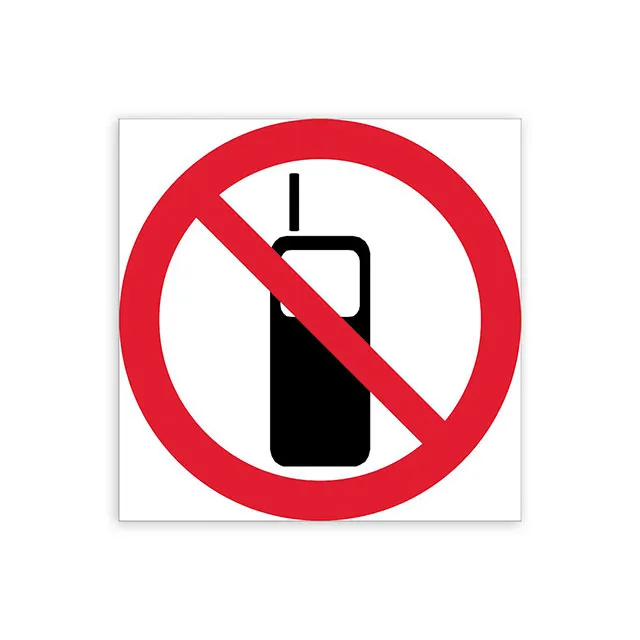 Autocolant (telefonul mobil este interzis) 20 x 20 cm alb/Roșu - VOLTA.MD