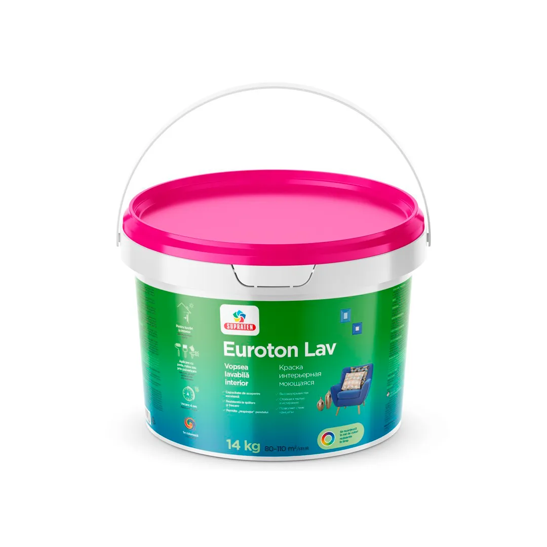Kраска акриловая EUROTON LAV белый SUPRATEN 14 кг - VOLTA.MD