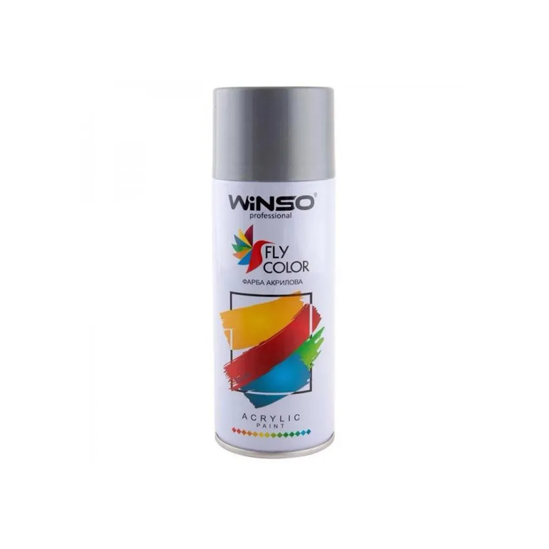 Vopsea spray acrilică Fly Color argintiu 450 ml WINSO - VOLTA.MD